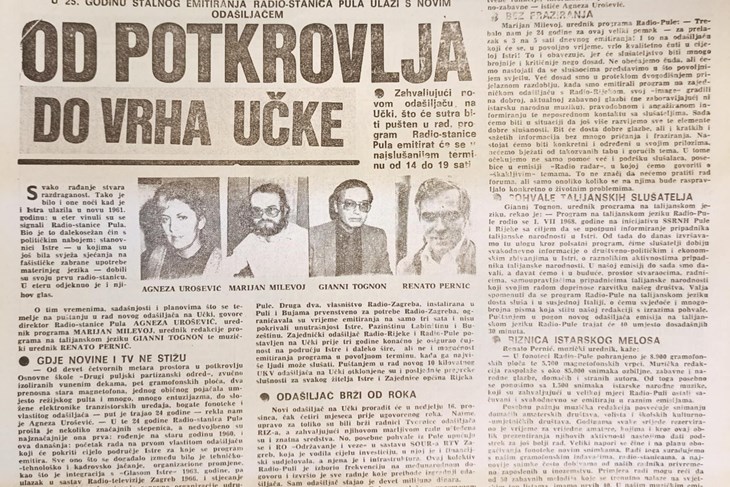 Na današnji dan Radio Pula je preletjela Učku: "Javljamo se prvi put ...
