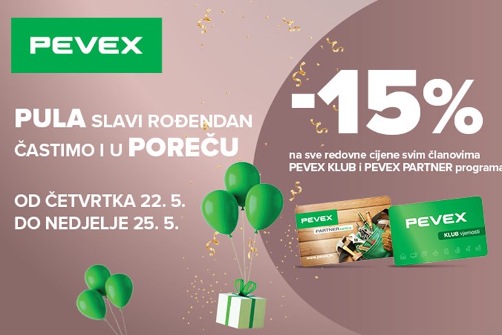 PEVEX u Puli slavi rođendan, a časti i u Poreču s 15% popusta - Glas Istre
