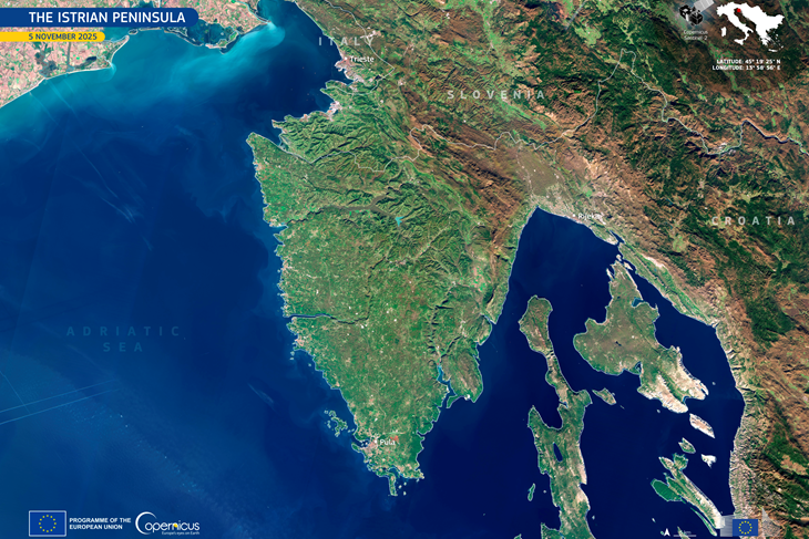 Istra iz svemira: Europski Copernicus istaknuo poluotok kao ekološki ...